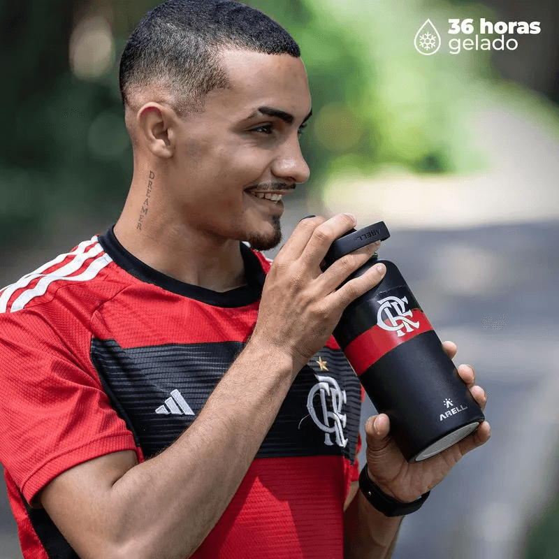 Garrafa Térmica Vácuo Straw Flask Arell 946ml Flamengo Black