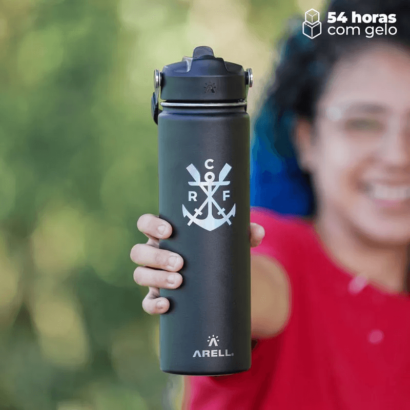 Garrafa Térmica Vácuo Straw Flask Arell 650ml Flamengo Manto 3